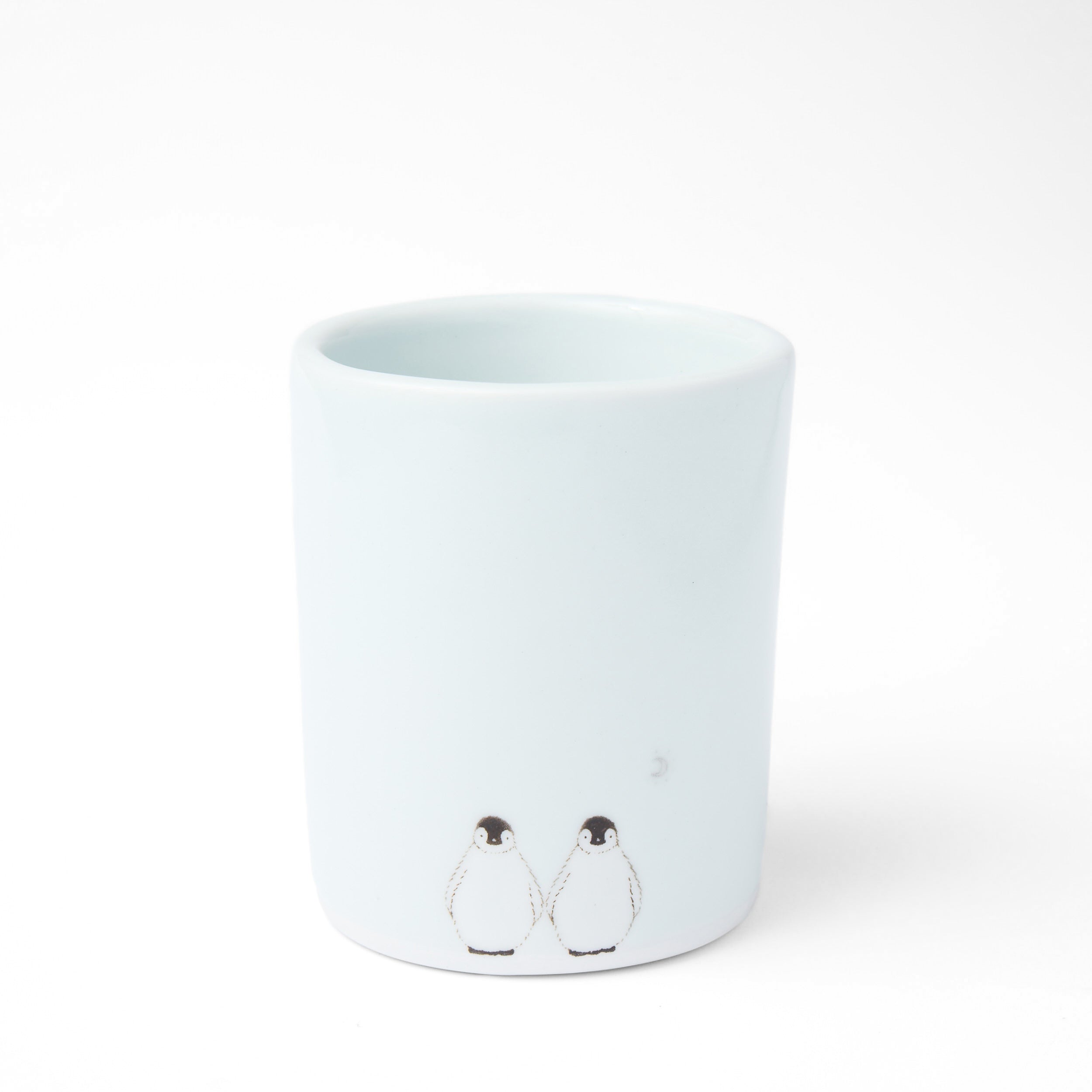 SKT Ceramics. Large White Double Penguin Moon Cup